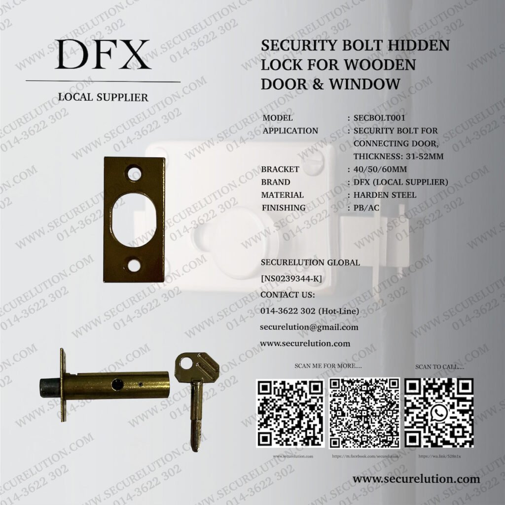 Securelution Global | Security Bolt Hidden Lock For Wooden Door & Window