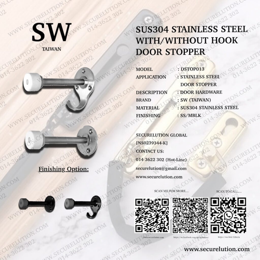 Securelution Global | SUS304 Stainless Steel With/Without Hook Door Stopper