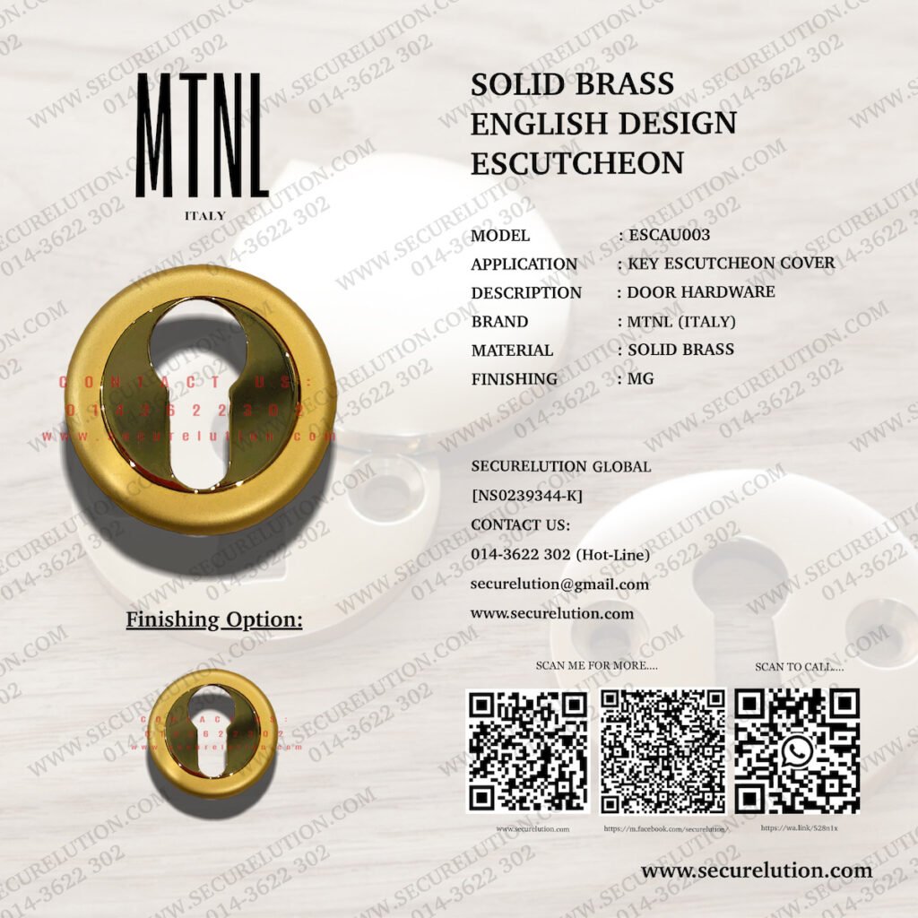 Securelution Global | Solid Brass English Design Escutcheon
