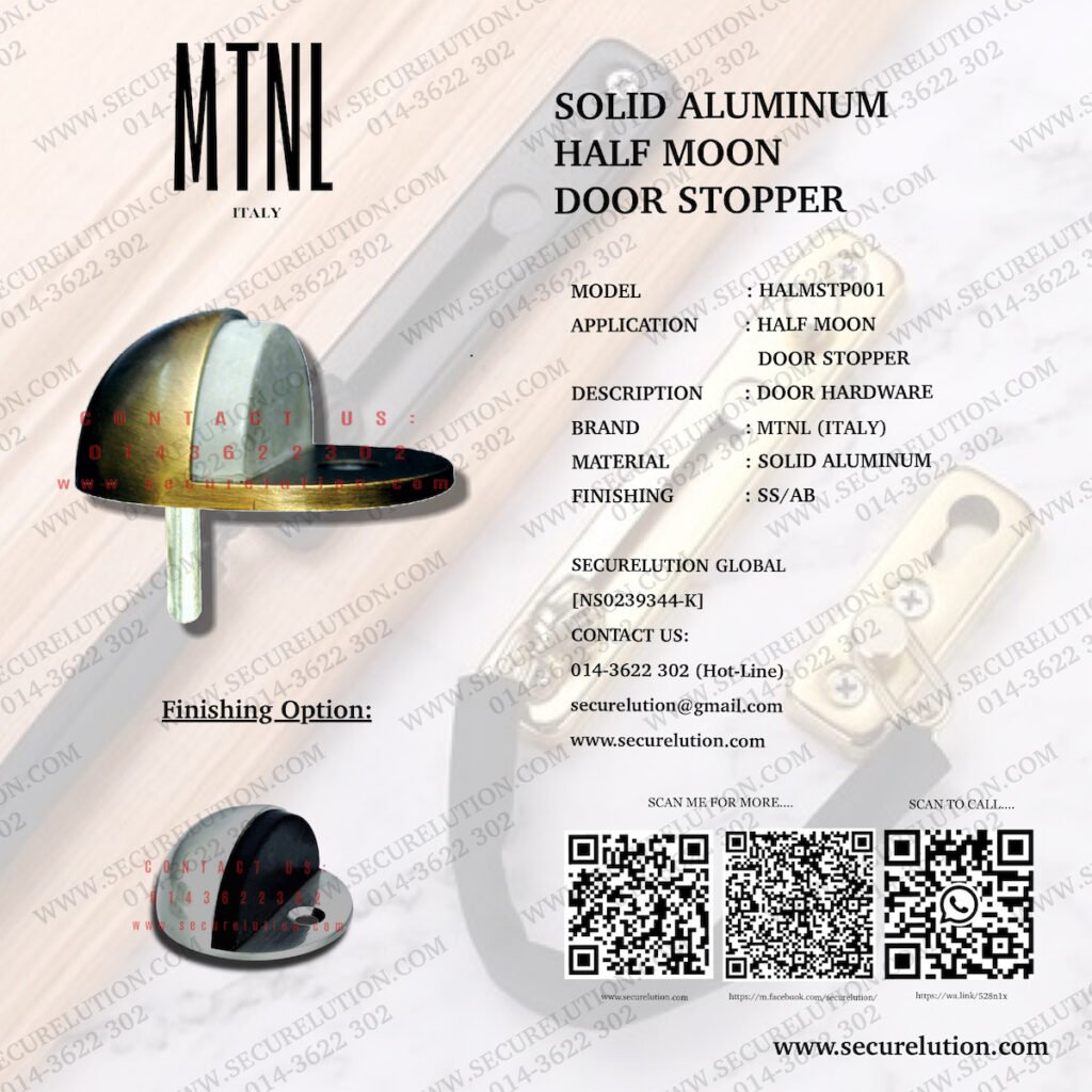 Securelution Global | Solid Aluminium Half Moon Door Stopper