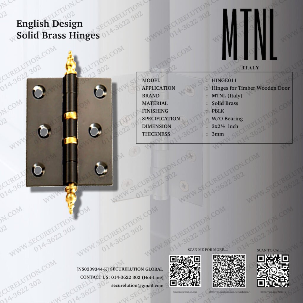 Securelution Global | English Design Solid Brass Hinges