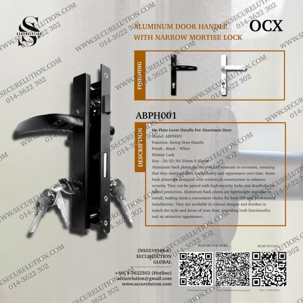 OCX | Aluminium Door Handle With Narrow Mortise Lock