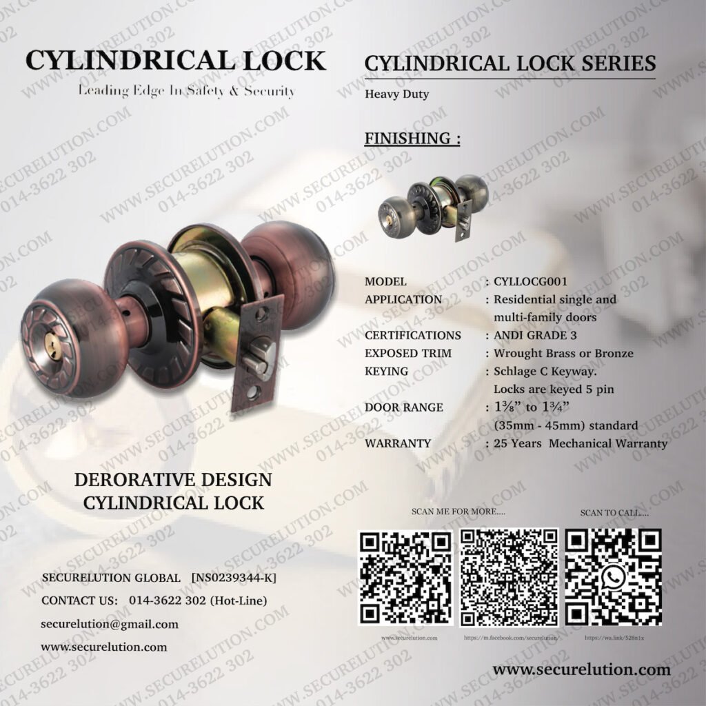 Securelution Global | Decorative Design Cylindrical Lock