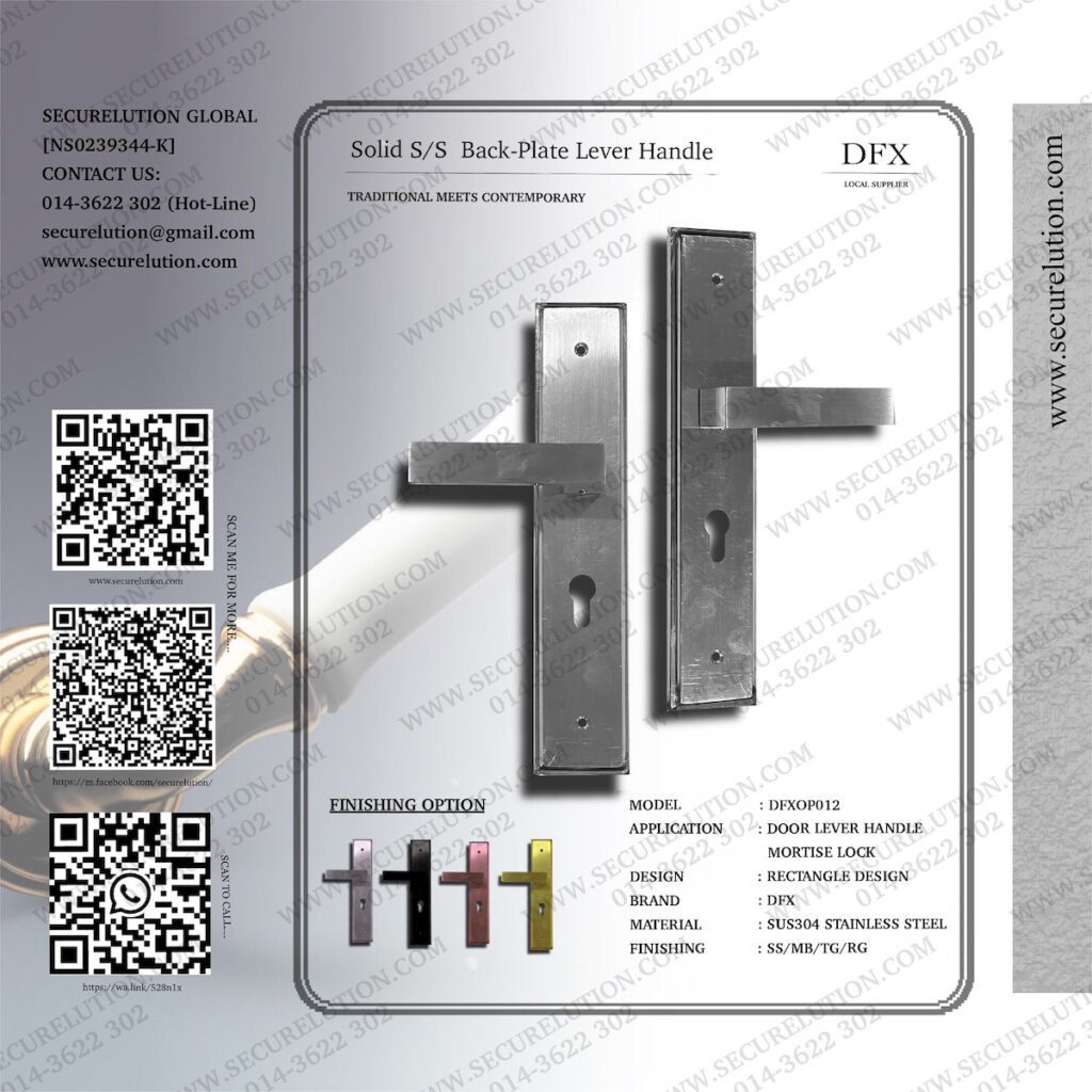 Securelution Global | Solid Stainless Steel Back Plate Lever Handle