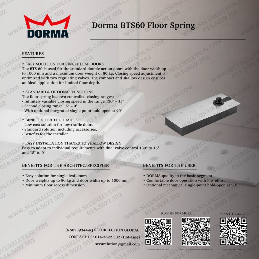 Securelution Global | Dorma BTS60 Floor Spring