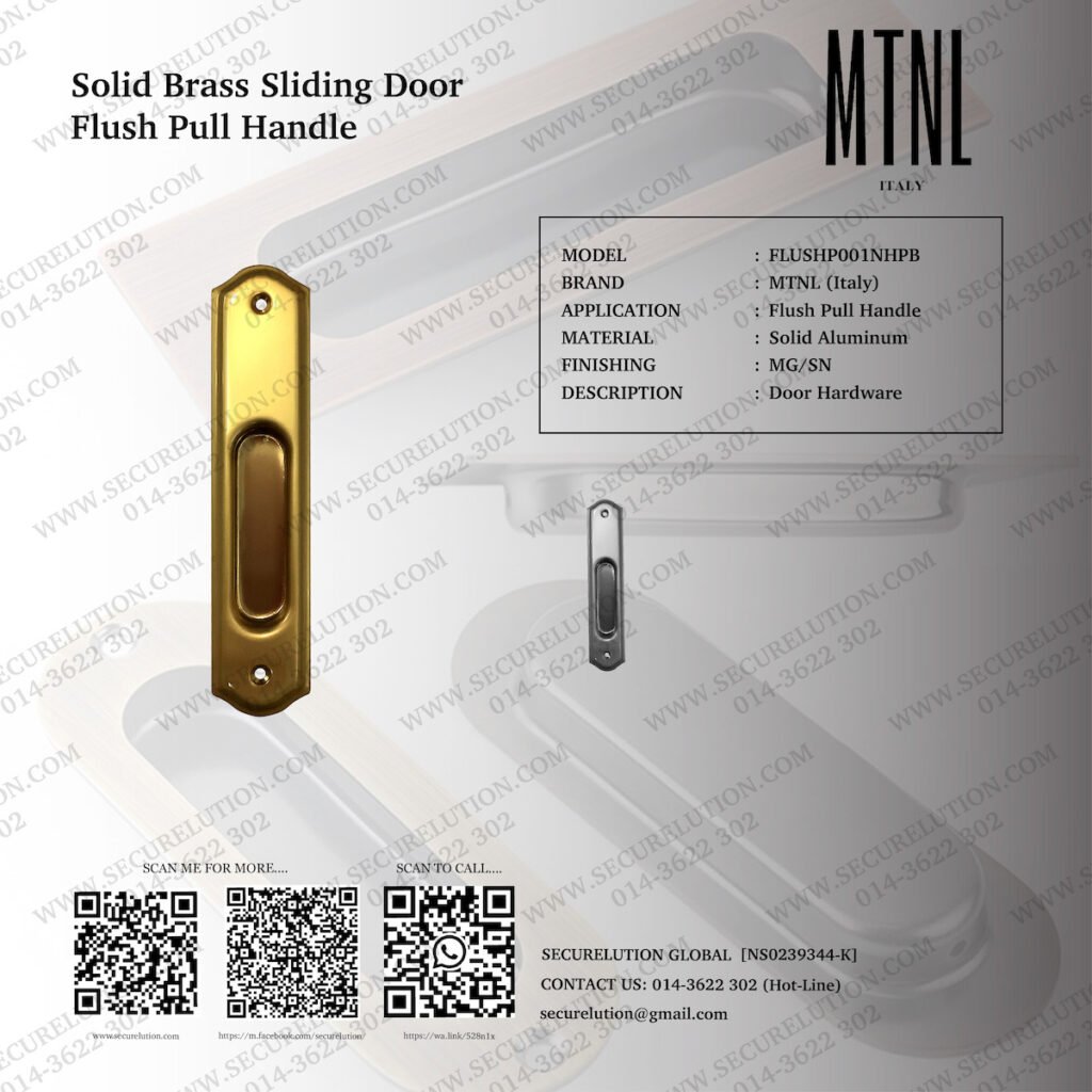 Securelution Global | Solid Brass Sliding Door Flush Pull Handle