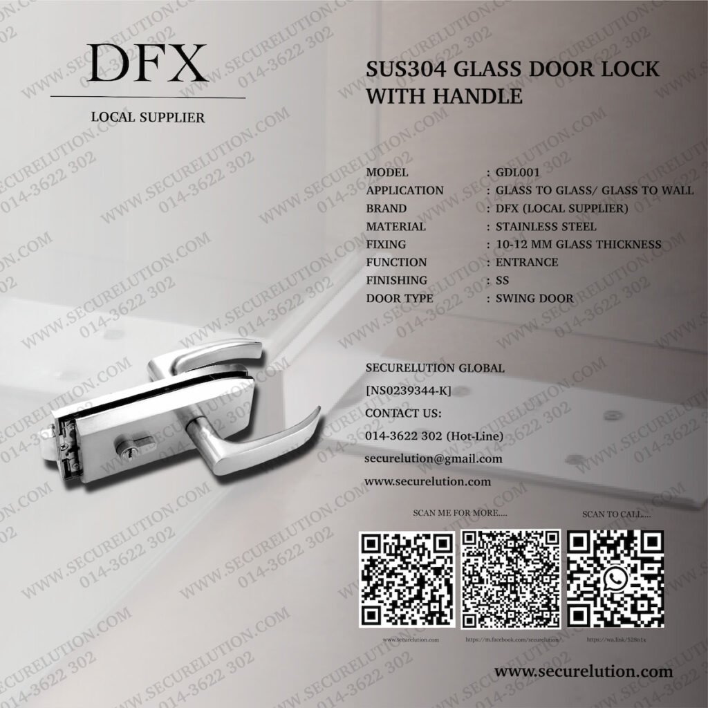 DFX | SUS304 Glass Door Lock With Handle