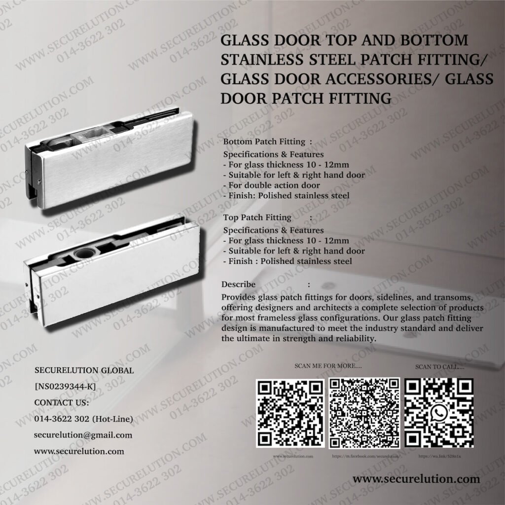 Securelution Global | Glass Door Top And Bottom Stainless Steel Patch Fitting/ Glass Door ...