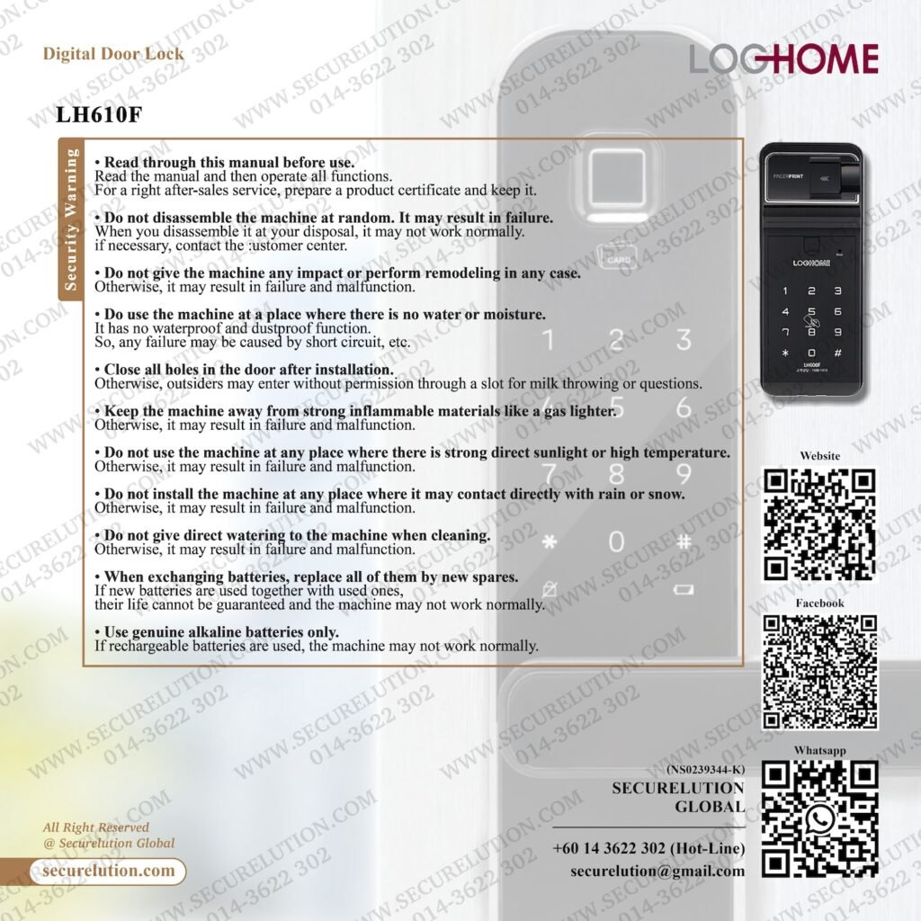 Securelution Global | LOGHOME-LH610 Digital Lock