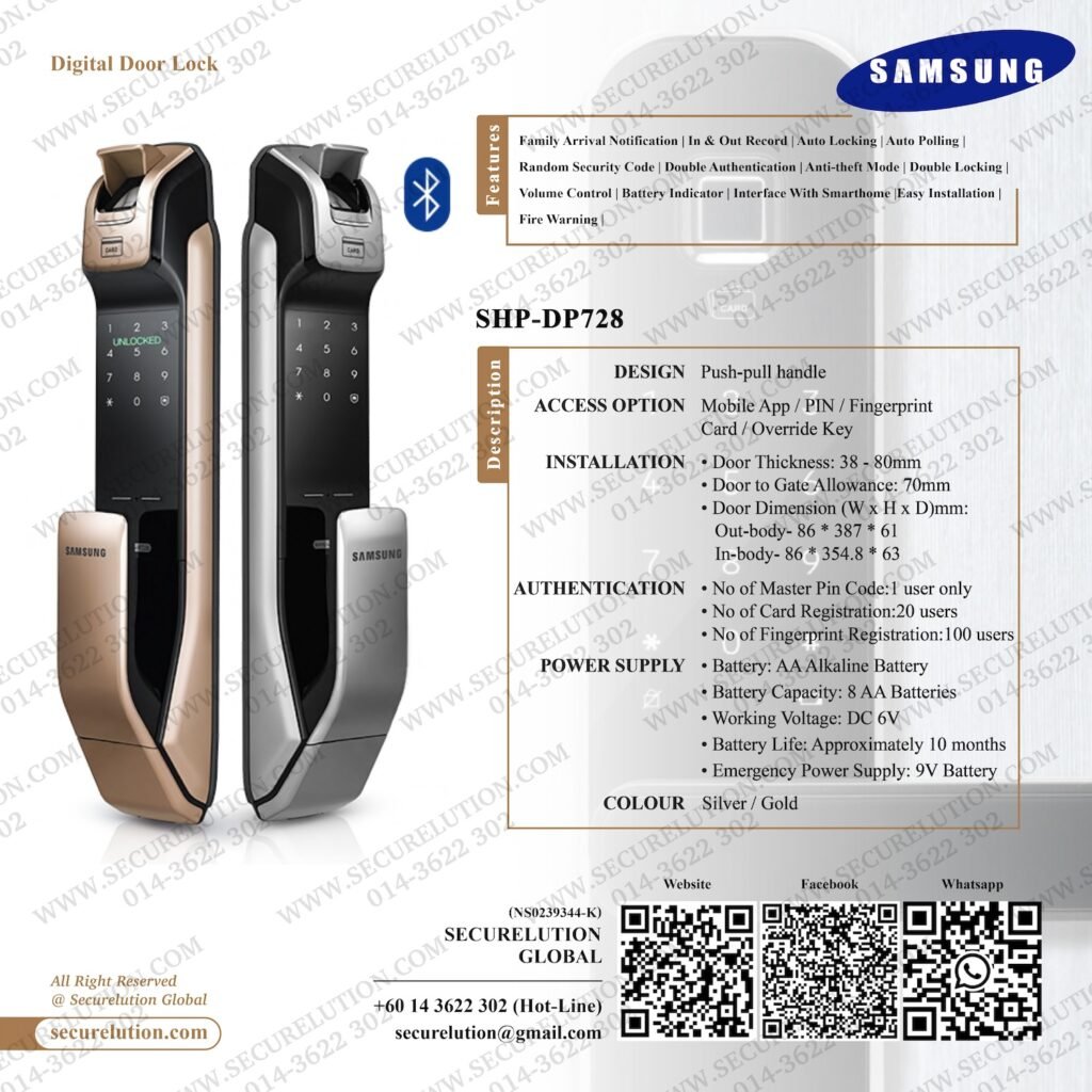 Securelution Global | SAMSUNG-SHP-DP728 Digital Door Lock
