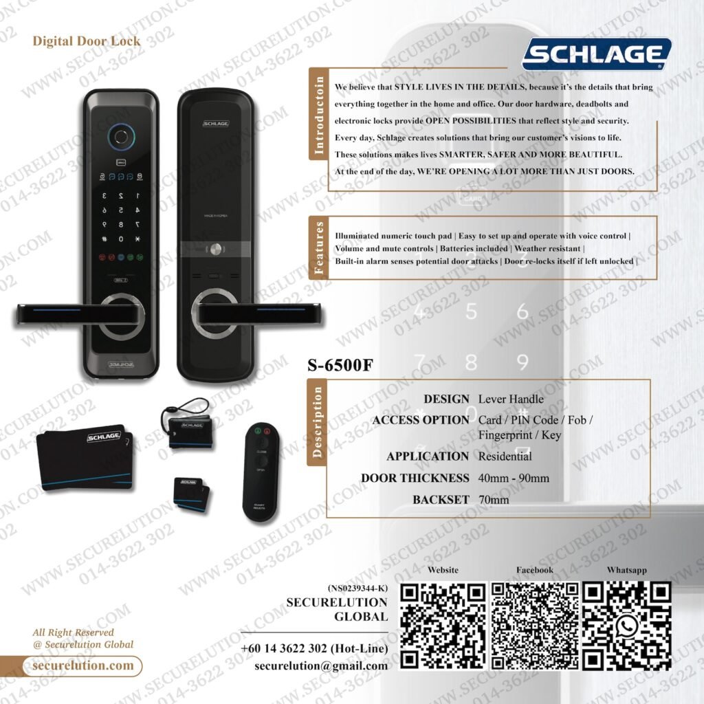 Securelution Global | SCHLAGE-S6500F Digital Door Lock