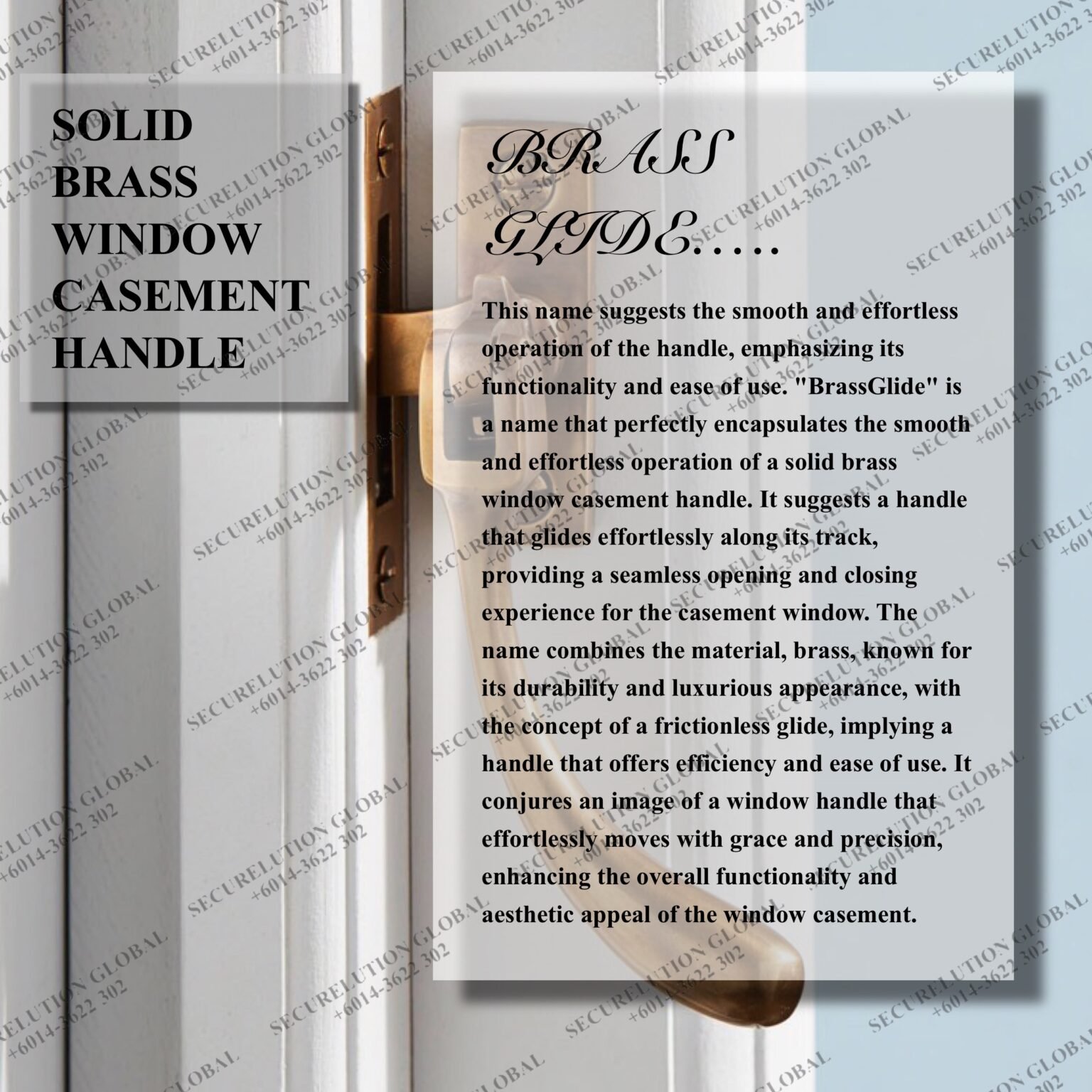 Securelution Global | Solid Brass Window Casement Handle