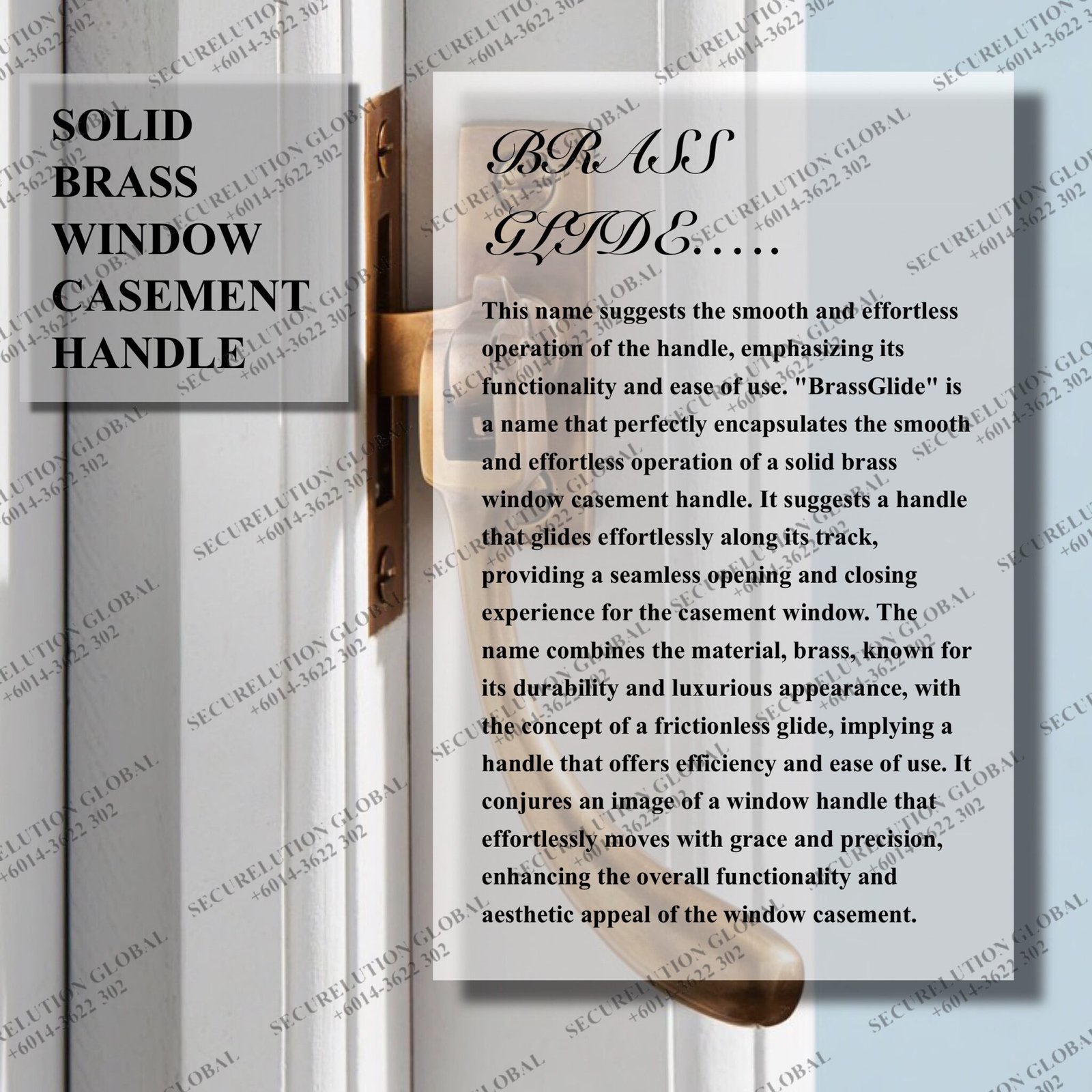 Securelution Global | Solid Brass Window Casement Handle